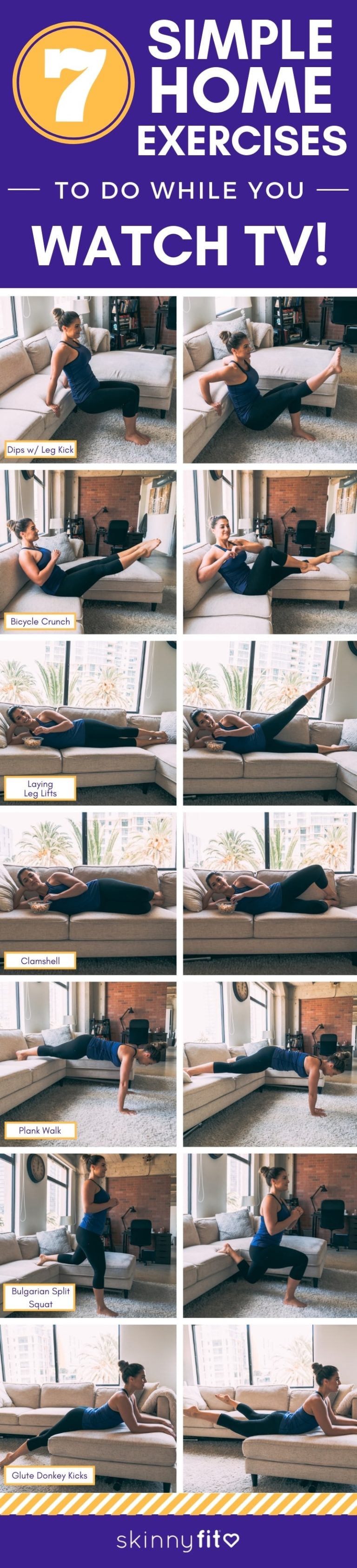 7 Simple Couch Exercises To Do While Watching TV!