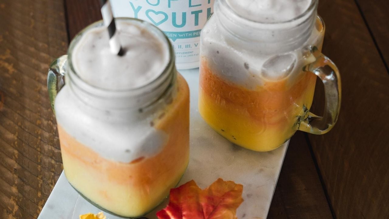 Festive Candy Corn Smoothie Recipe (For Halloween!)