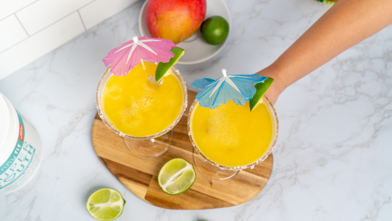 Peach Mango Margaritas With Collagen (Perfect For Summer)!